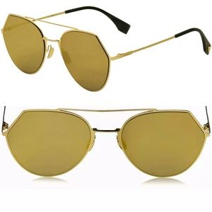 Fendi | Accessories | Fendi Gold Eyeline Aviator Sunglasses | Poshmark